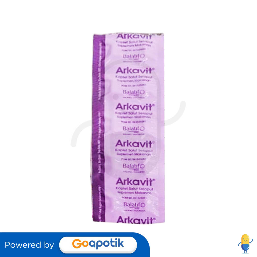 ARKAVIT STRIP 10 KAPLET - Kegunaan, Efek Samping, Dosis dan Aturan Pakai