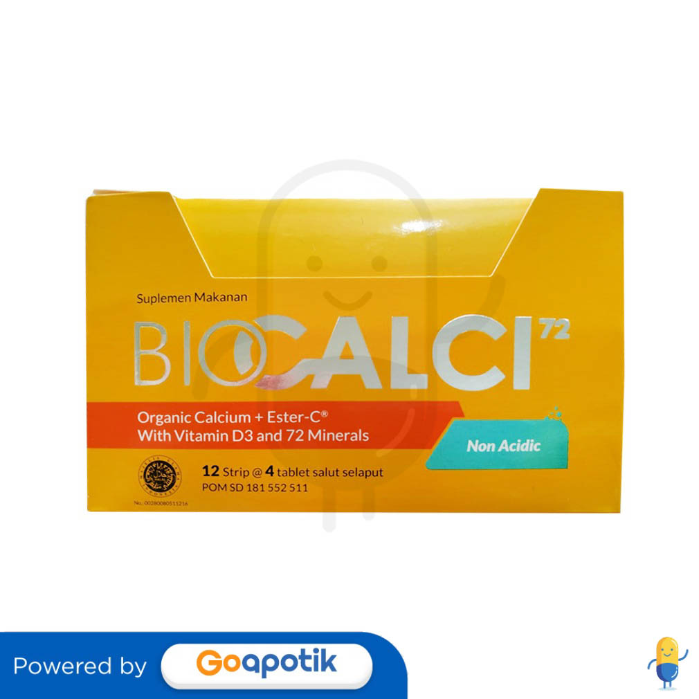 BIOCALCI-72 BOX 48 TABLET - Kegunaan, Efek Samping, Dosis dan Aturan Pakai
