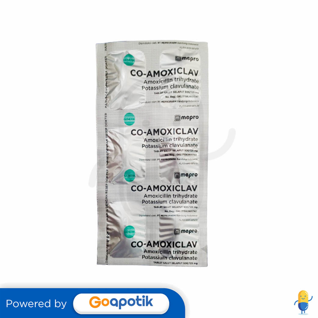 CO AMOXICLAV MEPROFARM 125 500 MG TABLET Kegunaan Efek Samping