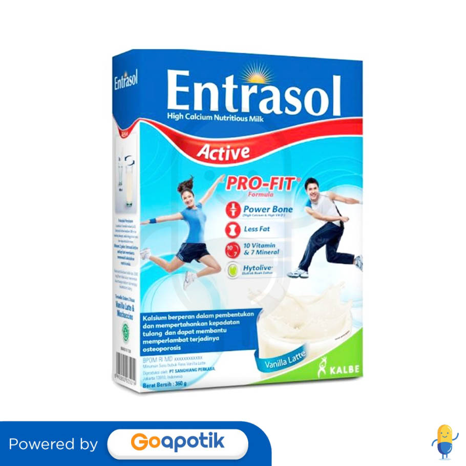 Ulasan Produk ENTRASOL ACTIVE SUSU RASA VANILA LATTE BOX 360 GRAM