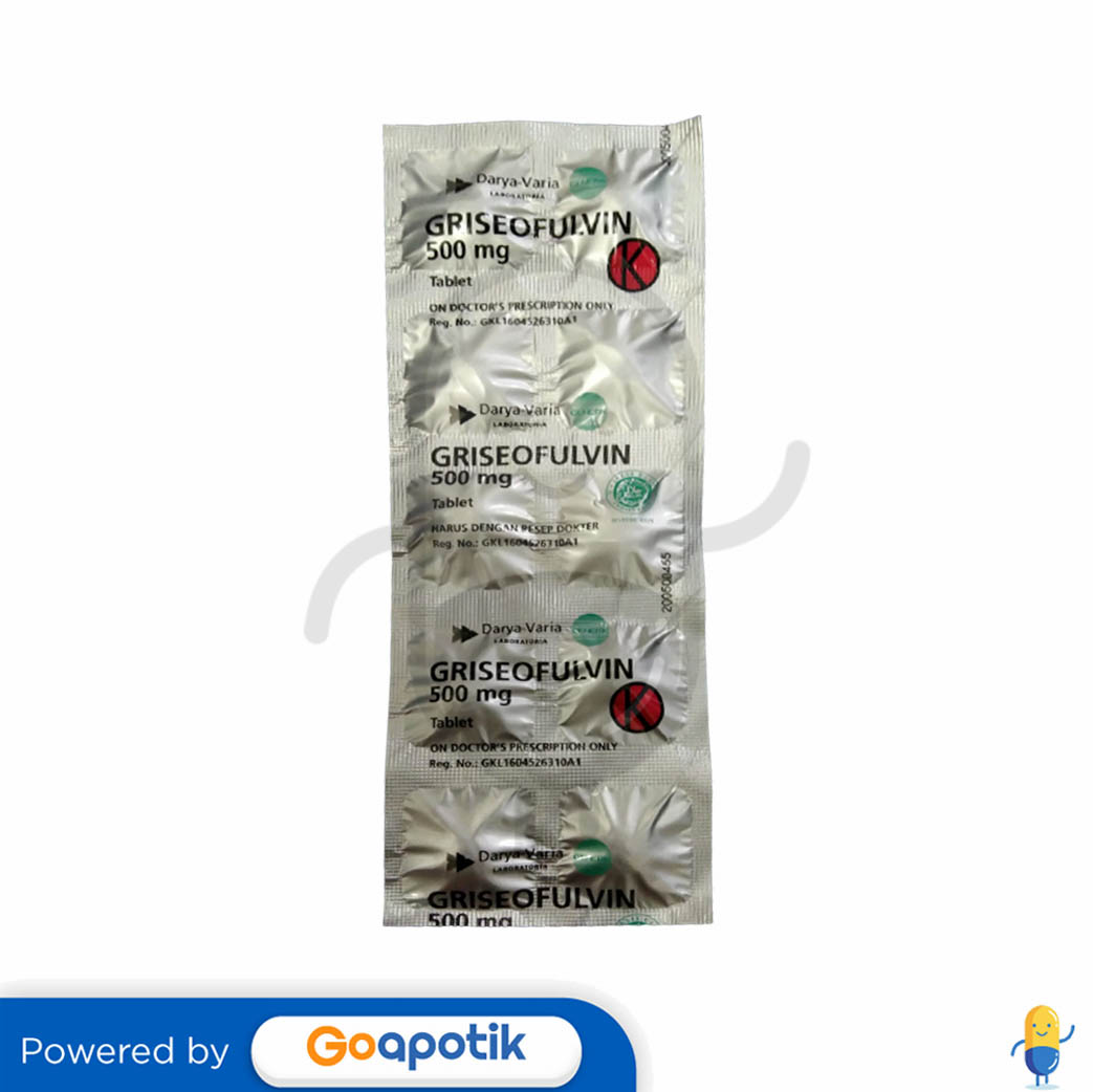 GRISEOFULVIN DARYA VARIA 500 MG STRIP 10 TABLET - Kegunaan, Efek ...
