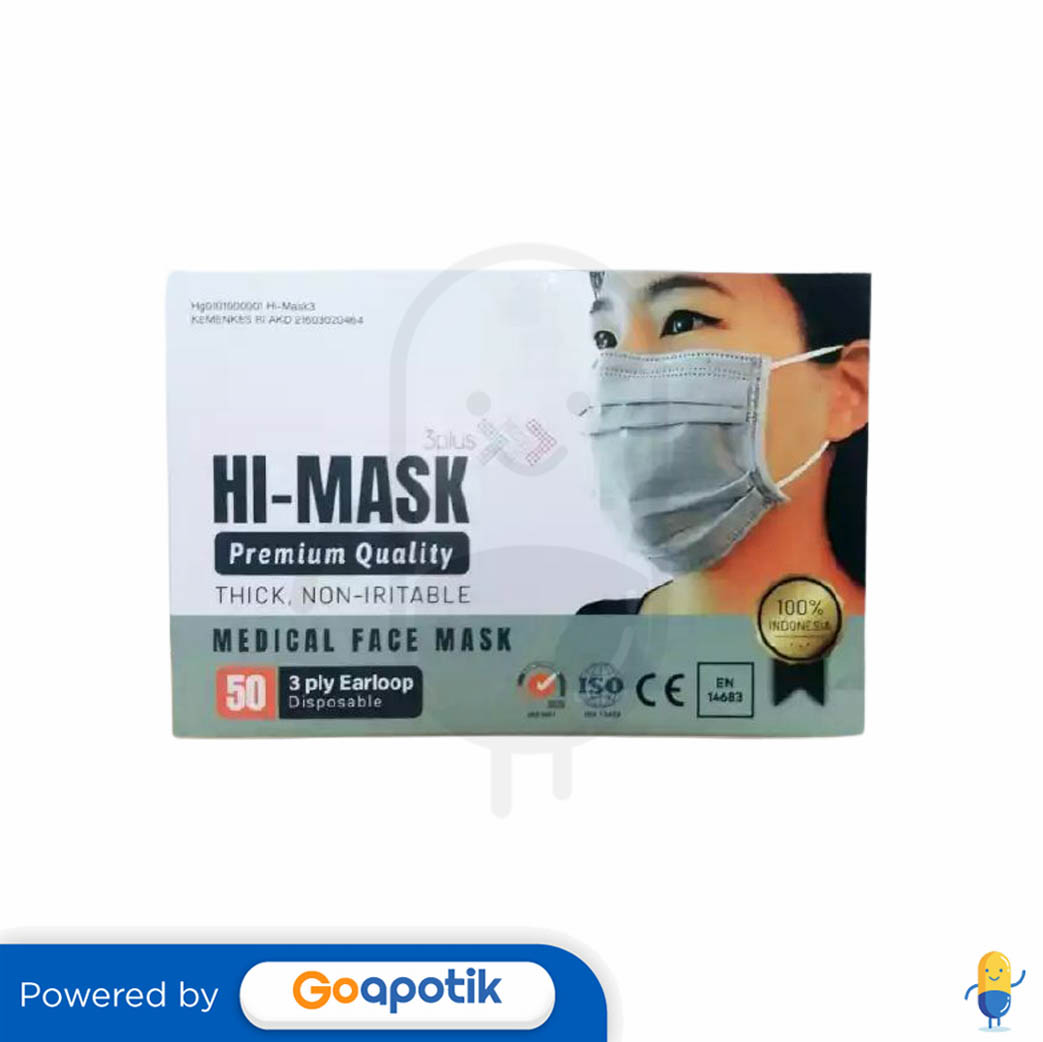 HI-MASK 3PLY MEDICAL FACE MASK EARLOOP BIRU BOX 50 PCS - Kegunaan, Efek ...