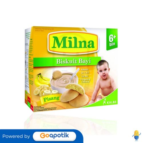 MILNA BISKUIT BAYI USIA 6-24 BULAN RASA DHA+PISANG 150 GRAM DUS ...
