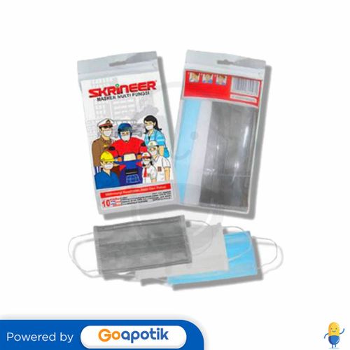 Ulasan Produk SKRINEER MASKER EARLOOP BIRU PUTIH ABU PACK 10 PCS