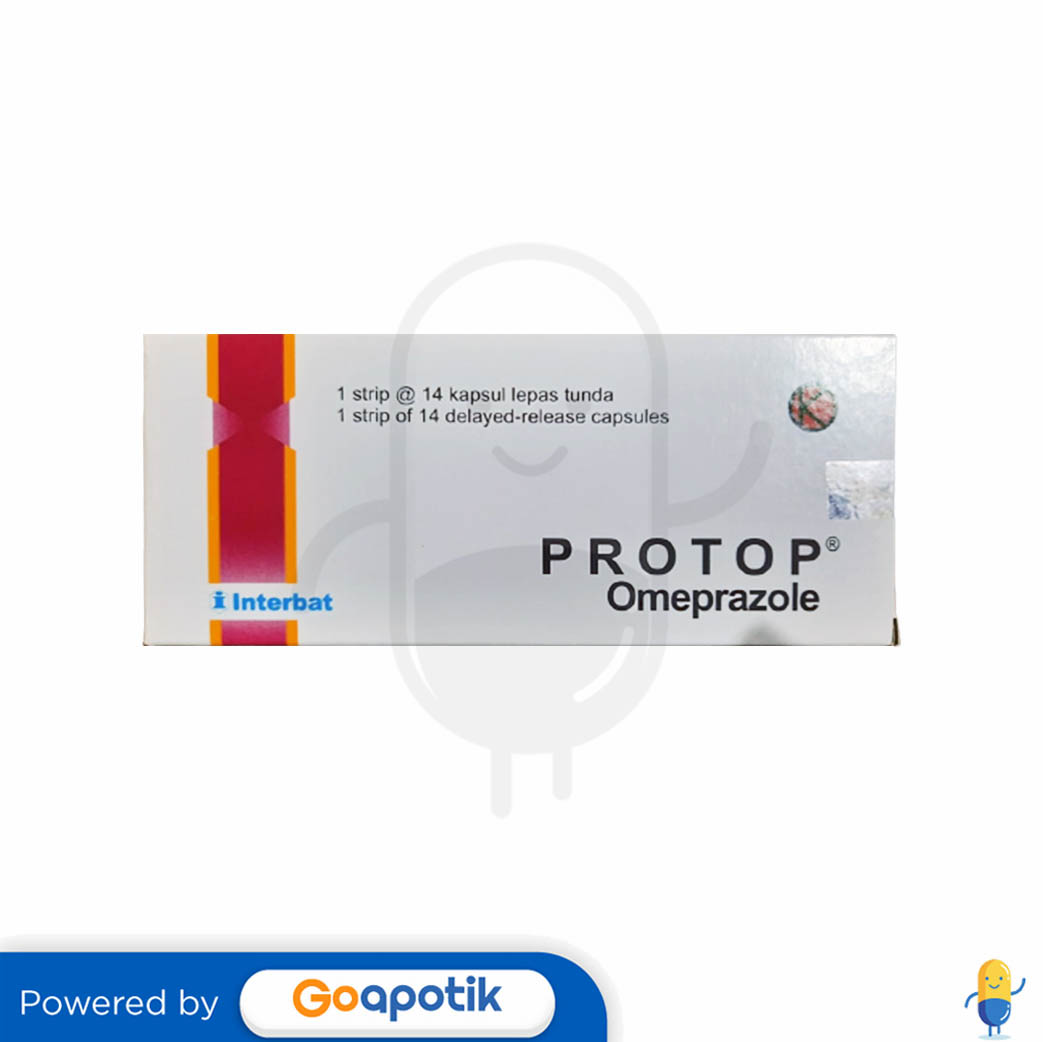 PROTOP 20 MG BOX 14 KAPSUL - Kegunaan, Efek Samping, Dosis dan Aturan Pakai
