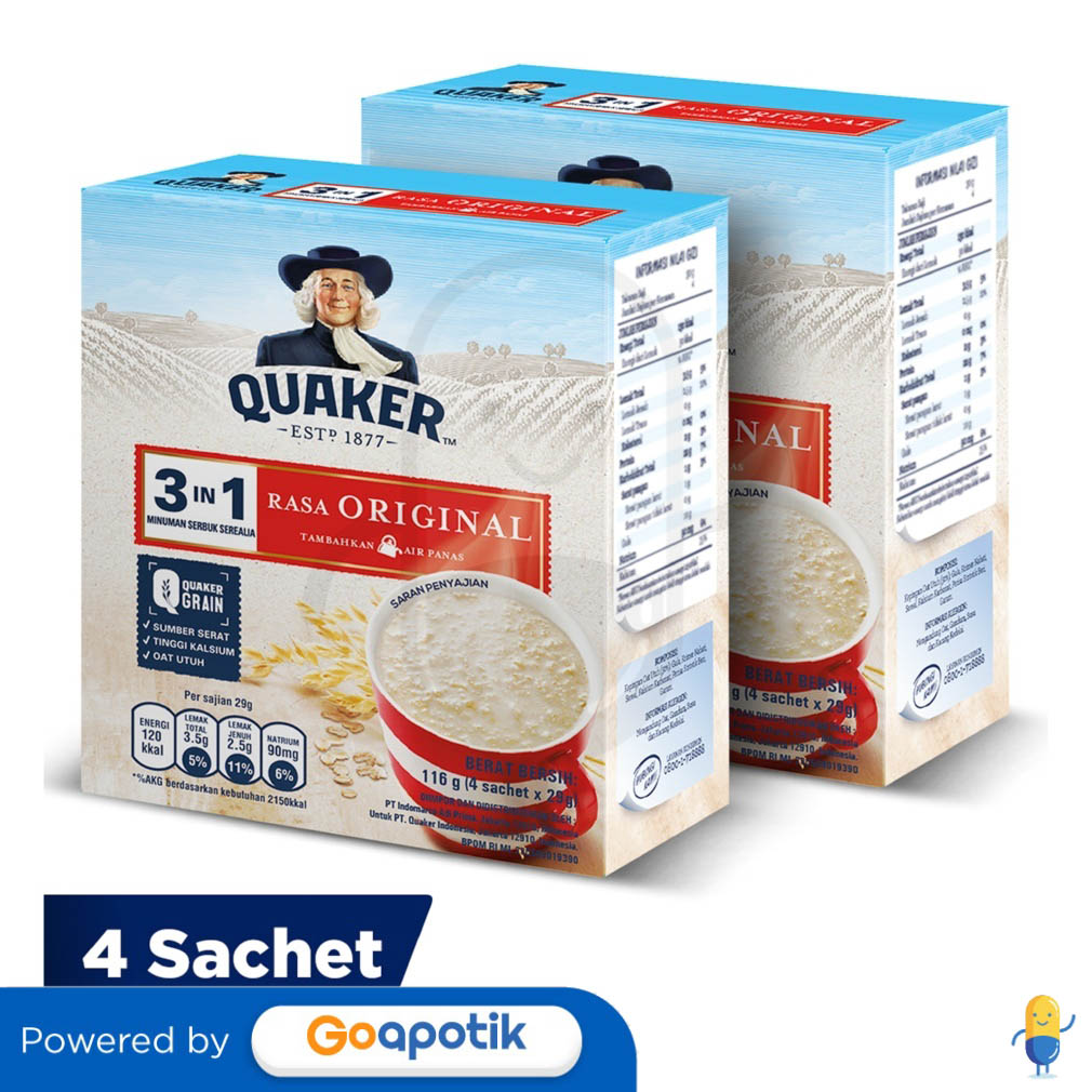 Daftar Penjual Untuk Produk QUAKER 3IN1 ORIGINAL 29 GRAM BOX 4 SACHETS ...